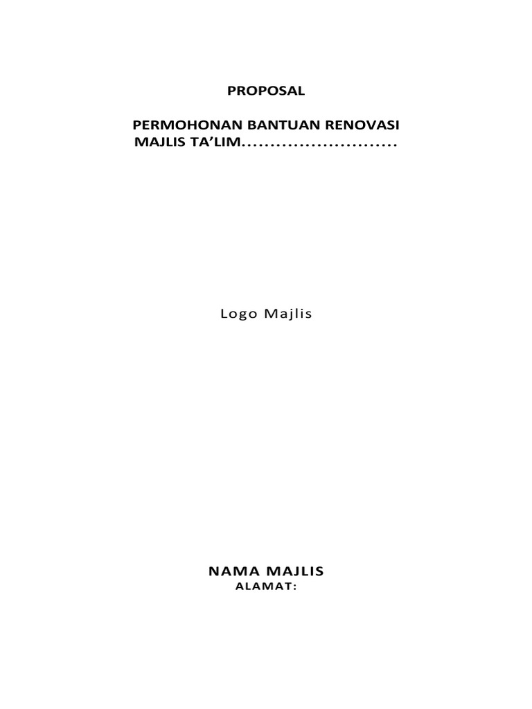 Format Proposal Majlis Ta'lim | PDF
