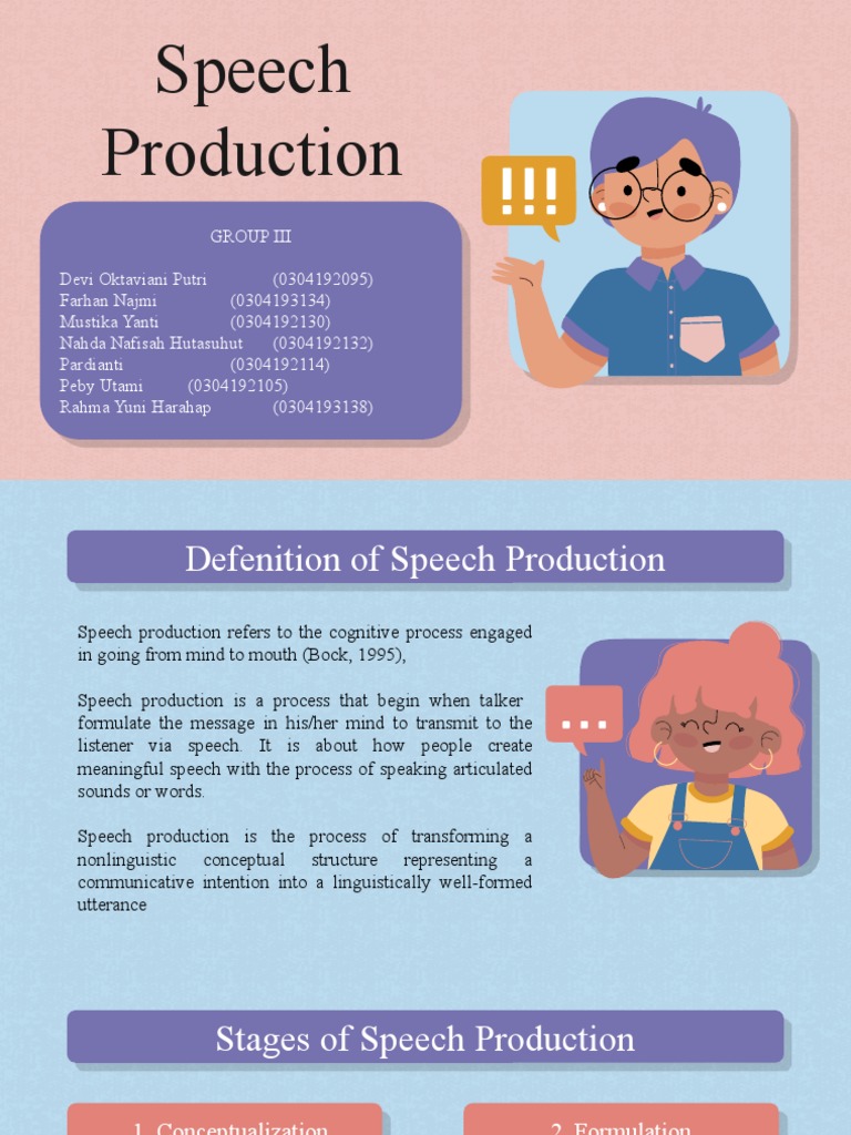 Group 3 - Speech Production | PDF | Language Arts & Discipline