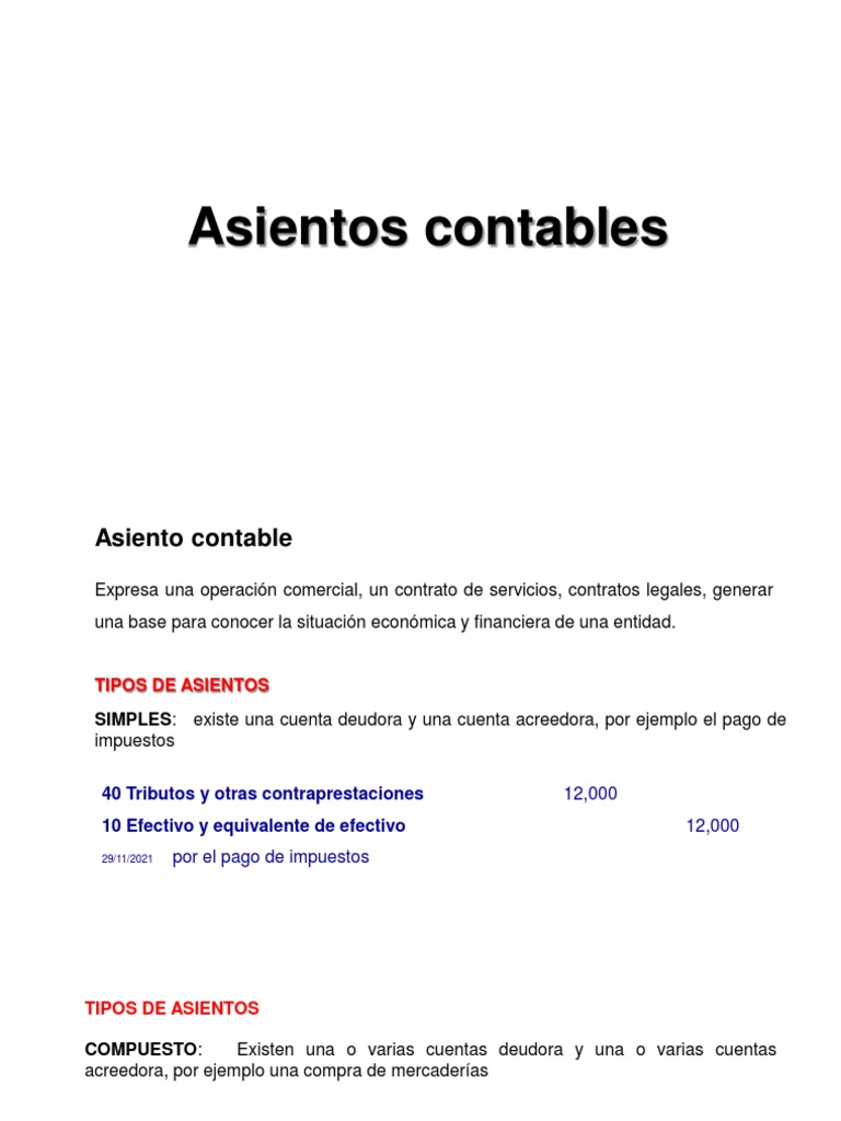 Asientos Contables | PDF | Contabilidad | Business