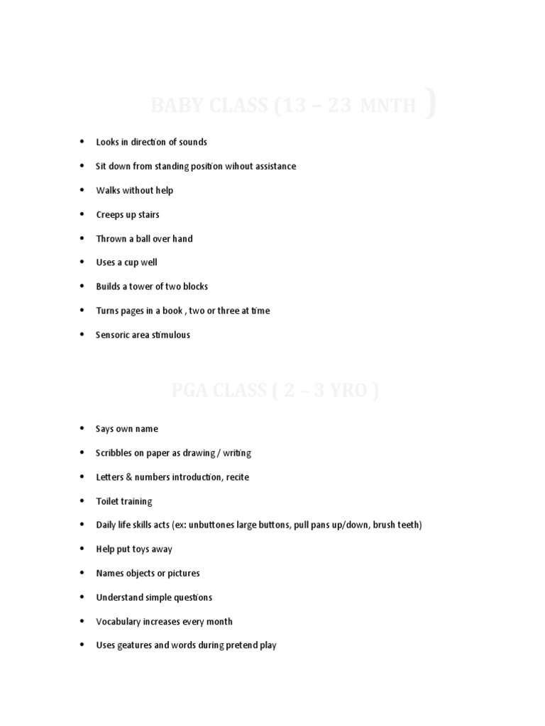 Milestone Tahapan Perkembangan Anak | PDF