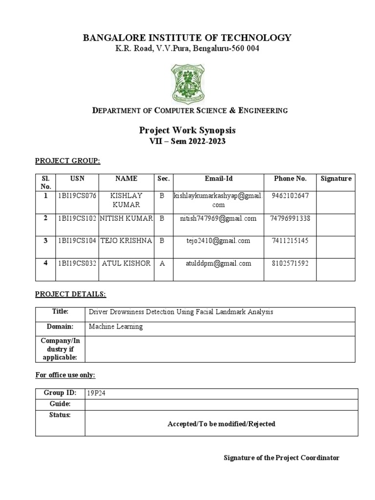2.project-Synopsis-Guidelines-2019 Batch | PDF