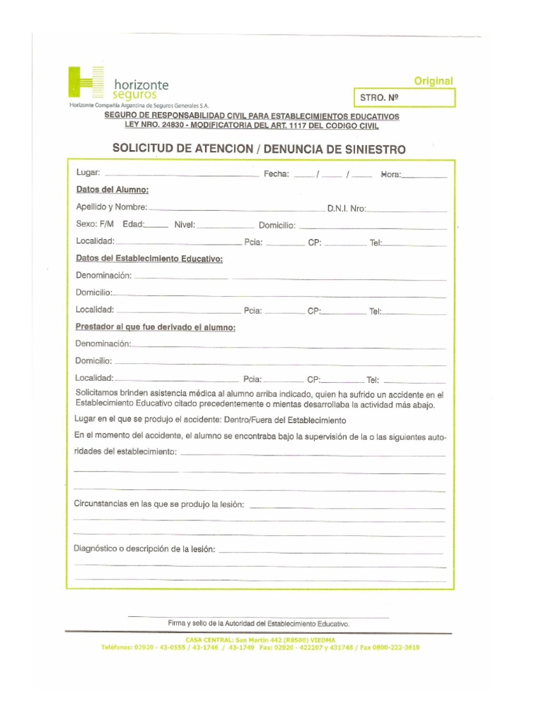 Formularios de Seguro Escolar | PDF