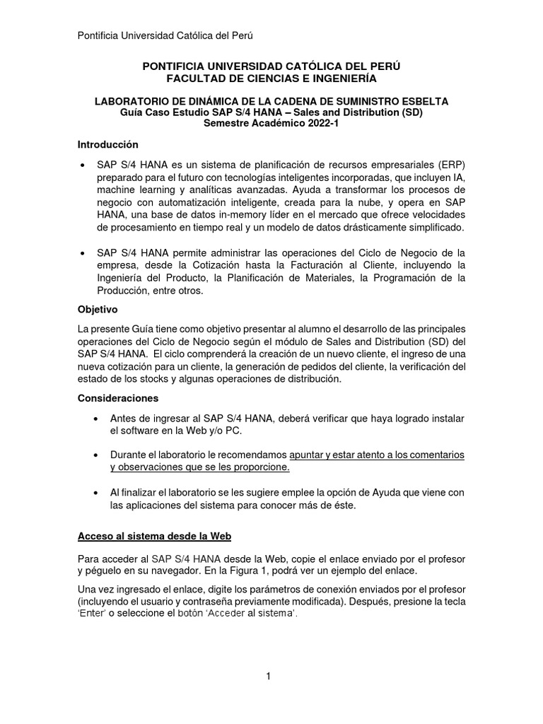 Guía Caso Estudio Sap s4 Hana SD Lab7 Cs 2022-2-2 | PDF | Finanzas y ... Guía Caso Estudio Sap s4 Hana SD Lab7 Cs 2022-2-2 | PDF | Finanzas y ...