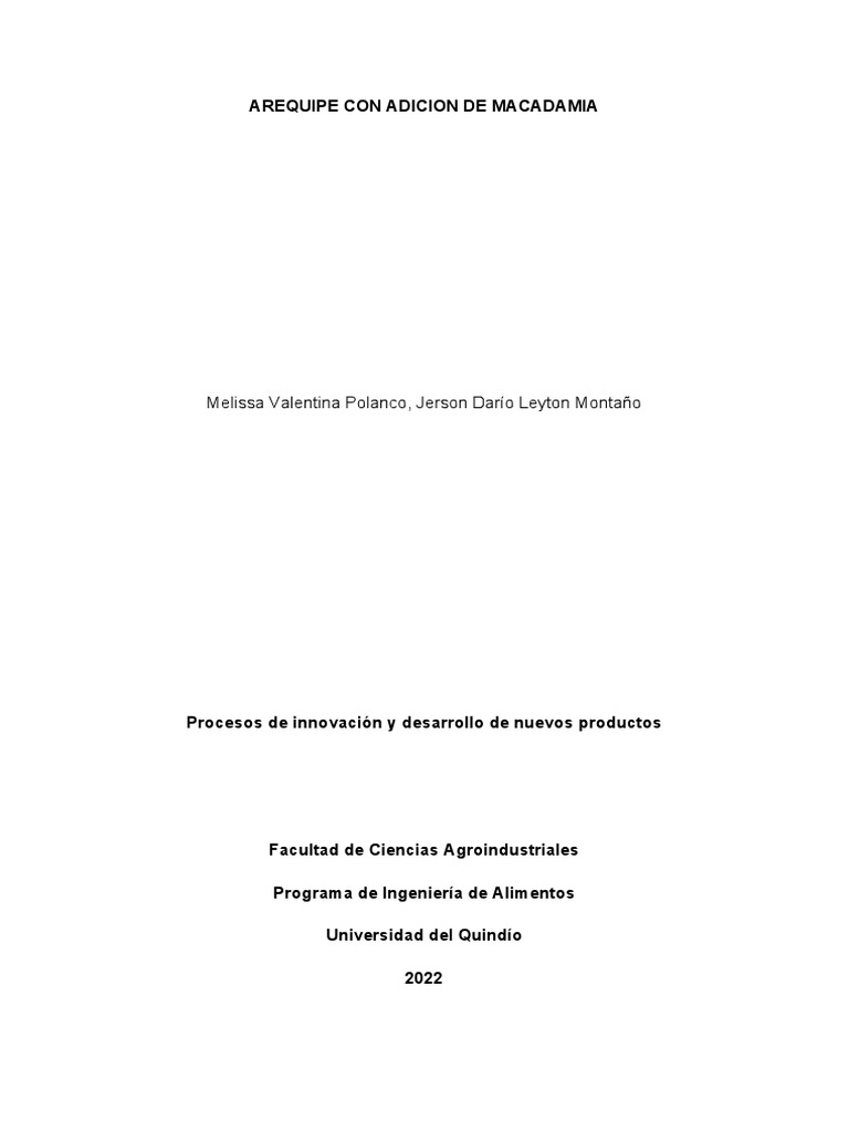 Arequipe Con Macadamia | PDF