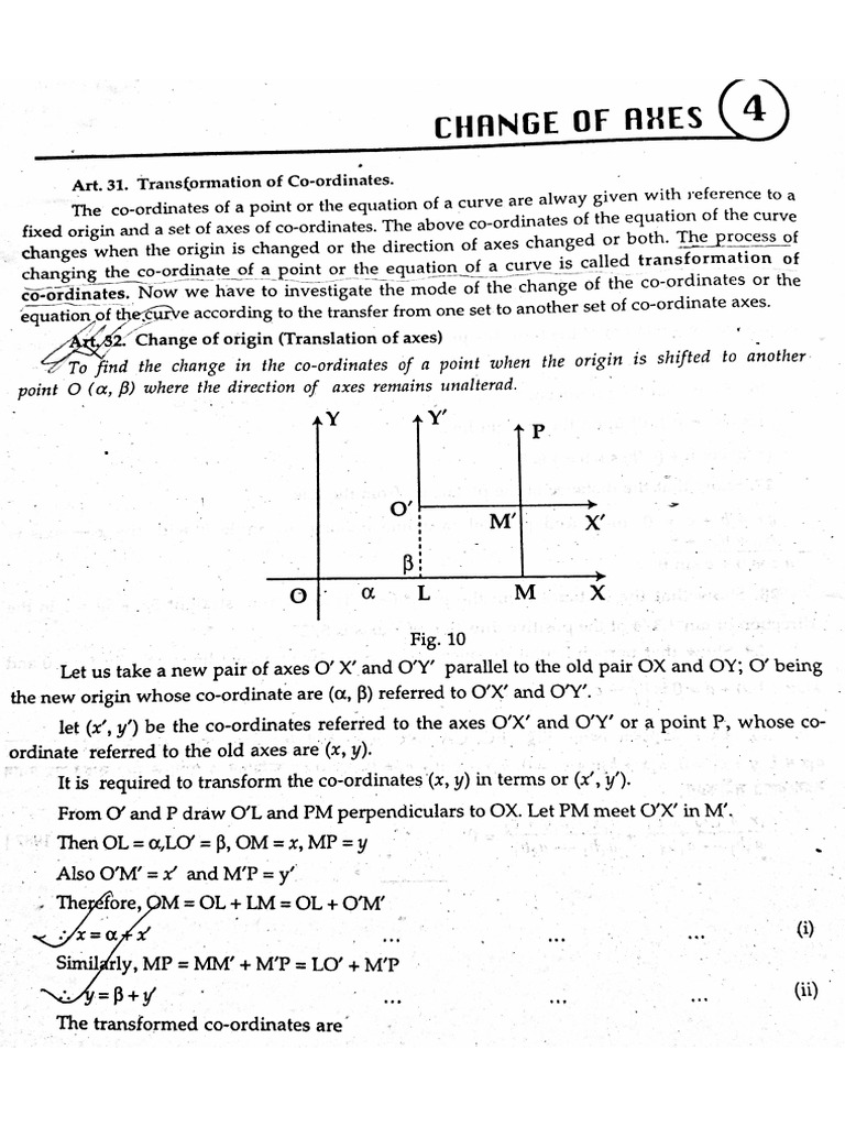 Change of Axes-Book | PDF