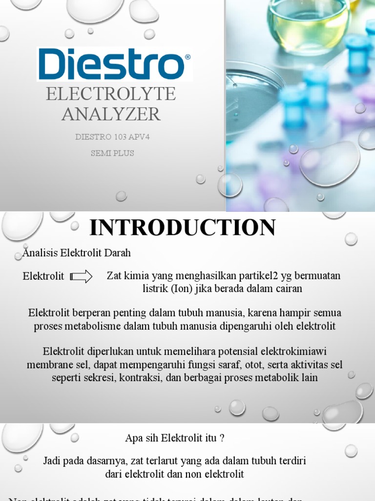 Analisis Elektrolit dengan Diestro 103 AP | PDF