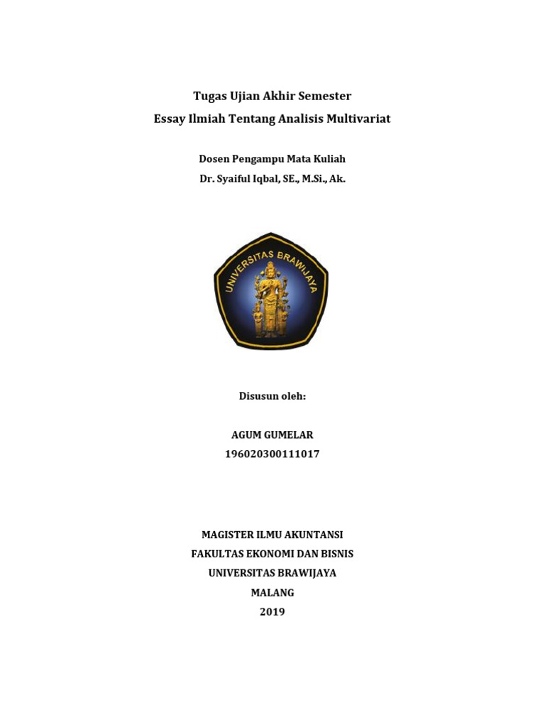 Analisis Multivariat dalam Statistik | PDF | Karier & Perkembangan