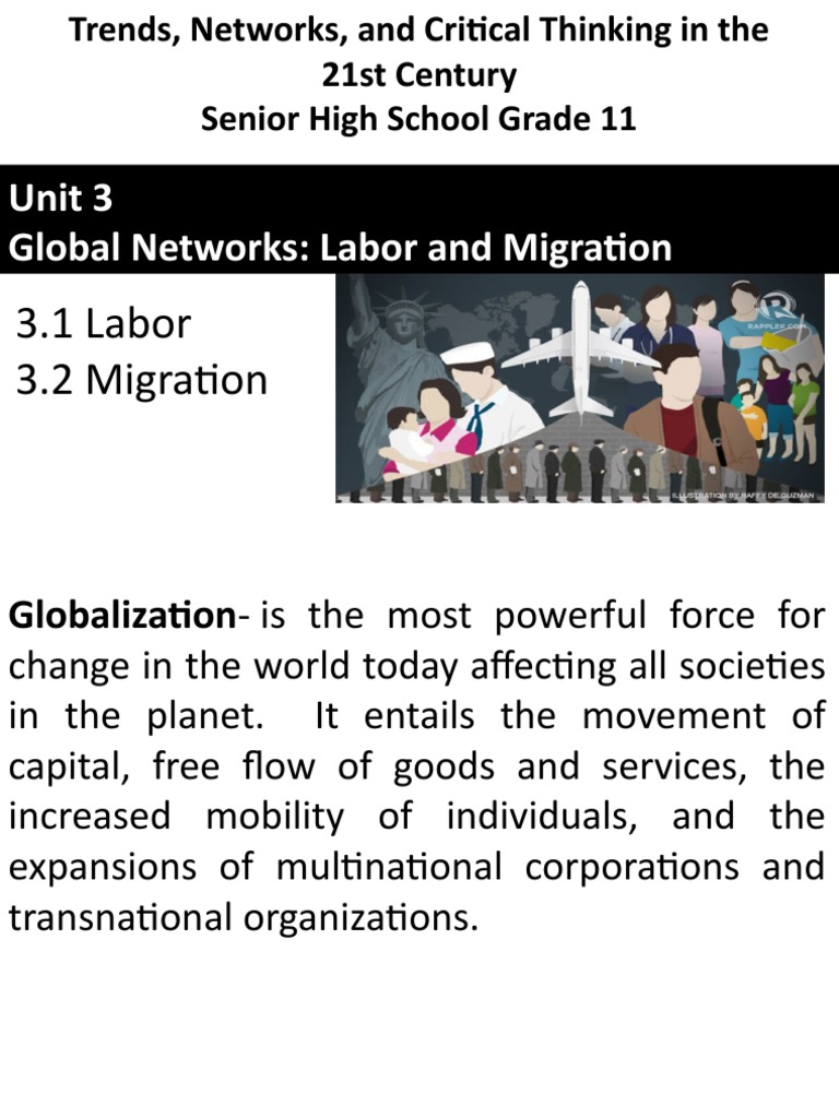 Unit 3 Global Networks Labor and Migration | PDF