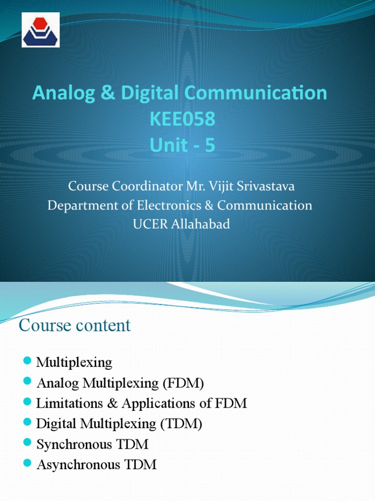 ADC Unit 5 PPT 1 | PDF | Multiplexing | Data Transmission