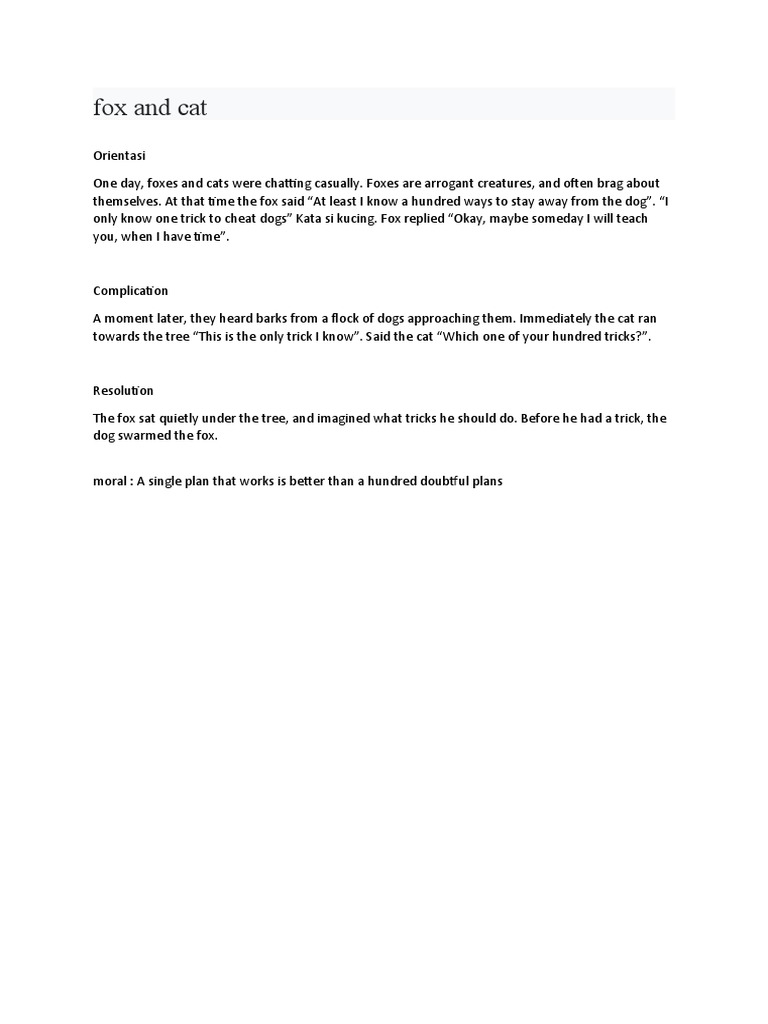 Fox and Cat | PDF | General Fiction