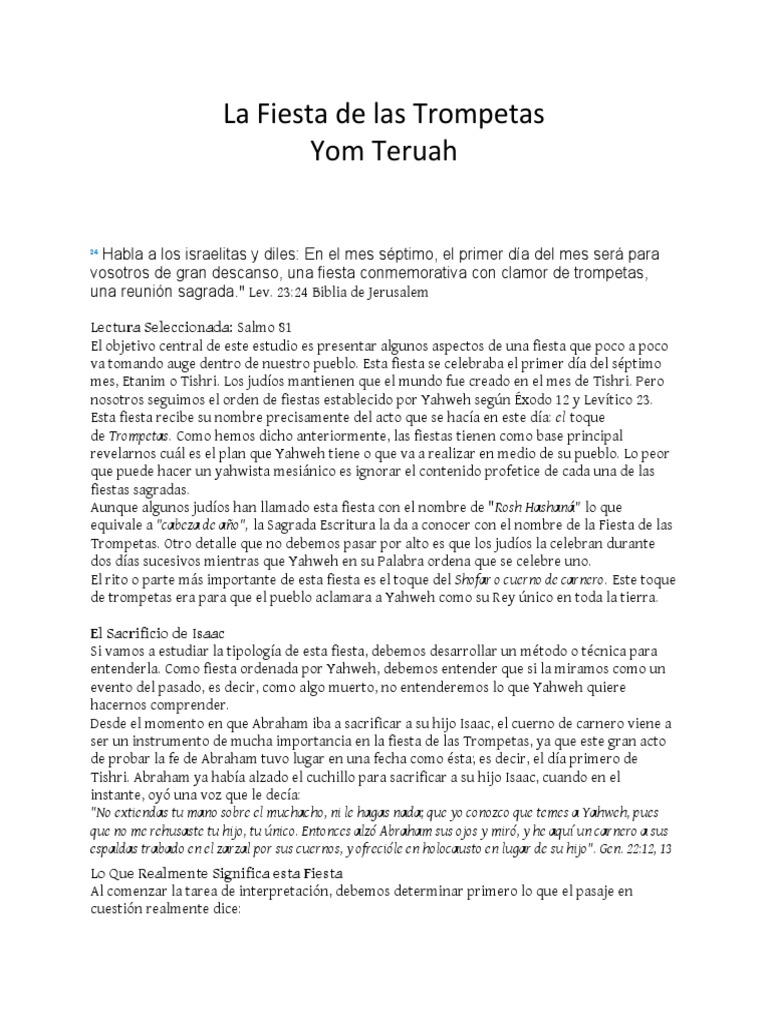 Fiesta de las Trompetas: Significado y Práctica | PDF | Filosofía ...
