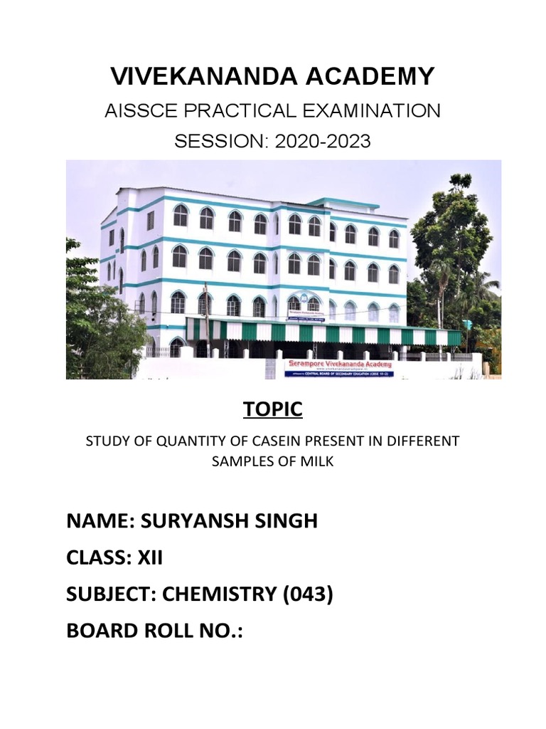 Study of Quantity of Casein Present in Different Samples of Milk ...