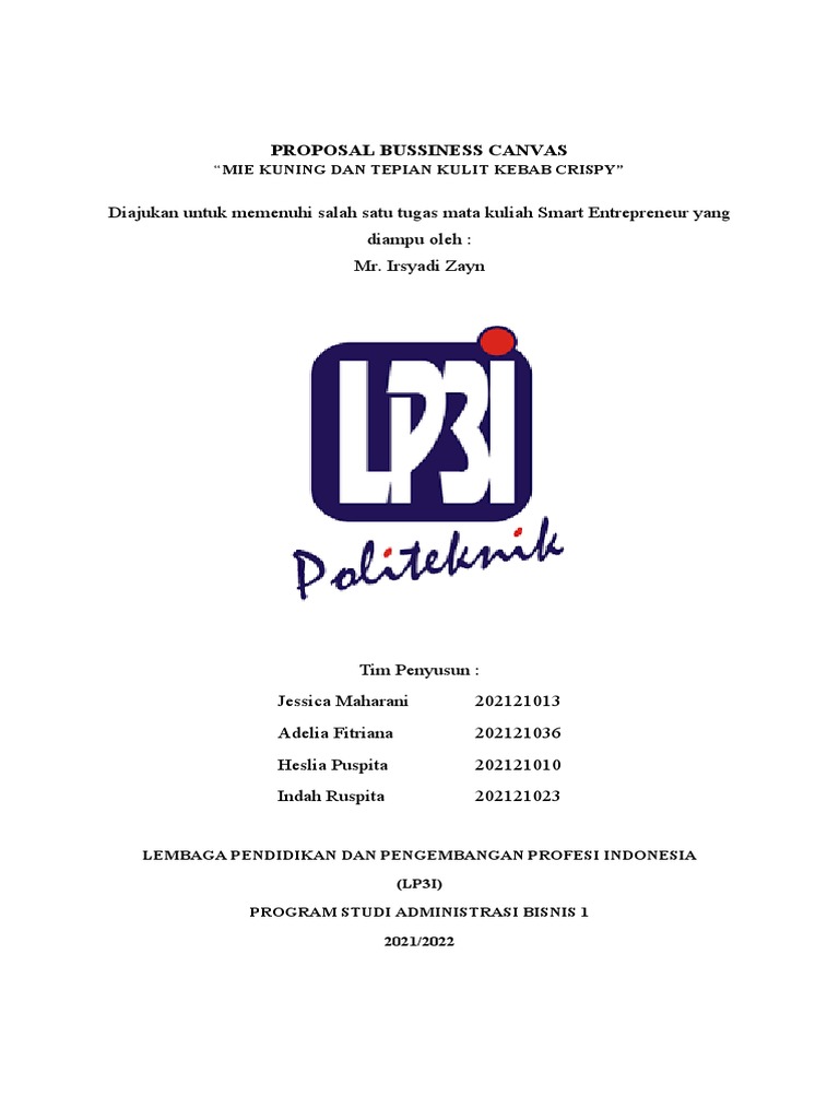 PROPOSAL BUSSINESS CANVAS Kel 4 | PDF