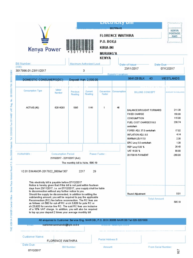 Kenya Power Bill | PDF