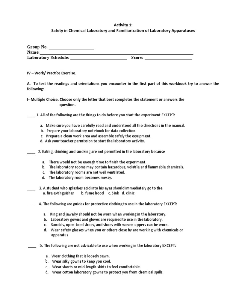 Answer Sheet For Activity 1 | PDF