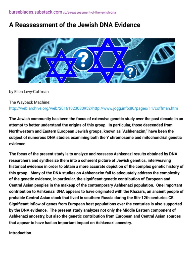 A Reassessment of The Jewish DNA Evidence | PDF | Social Science