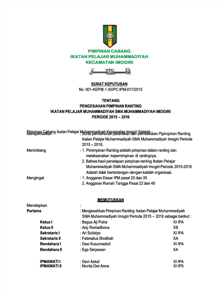 PDF Contoh Format SK Ipm Compress | PDF