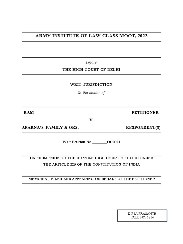 MOOT MEMORIAL Final | PDF