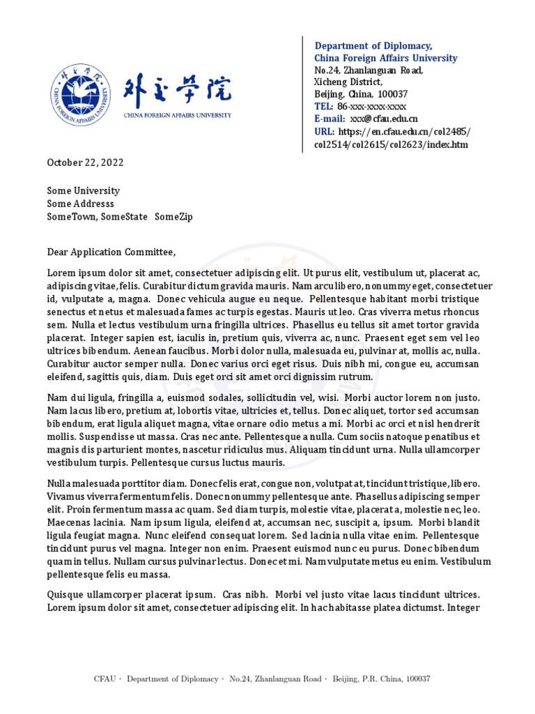 Cfau Reference Letter Template | PDF