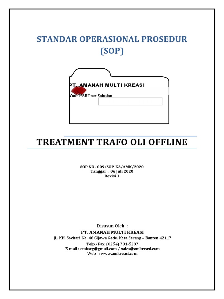009, Sop Treatment Trafo | PDF