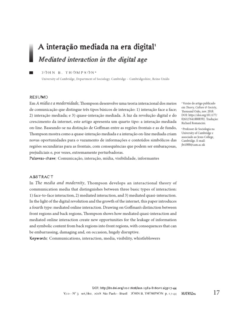 (TEXTO) Thompson Matrizes 2018 | PDF