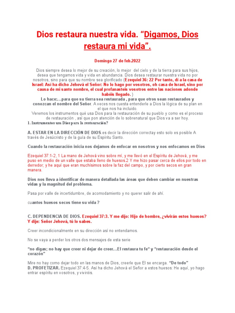Restauración Divina: Guía y Proceso | PDF | Religión y espiritualidad