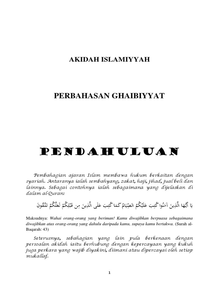 Akidah PERBAHASAN GHAIBIYYAT | PDF