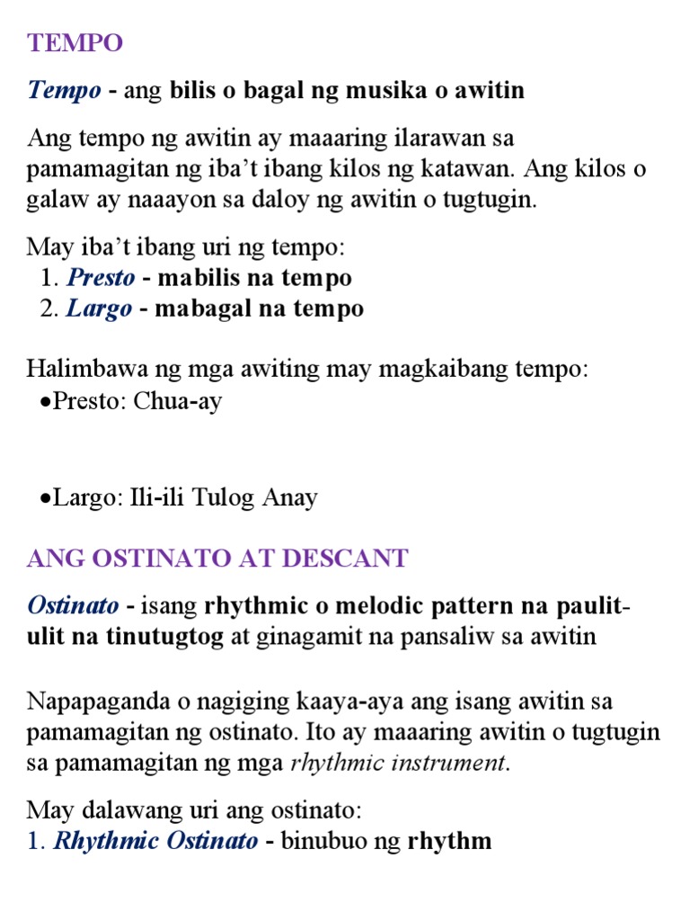 Tarpapel Q4 Music - Week 1 | PDF