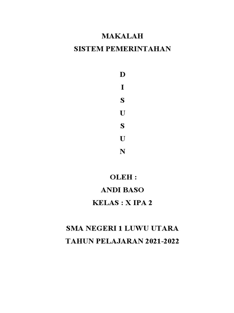 Makalah Sistem Pemerintahan | PDF