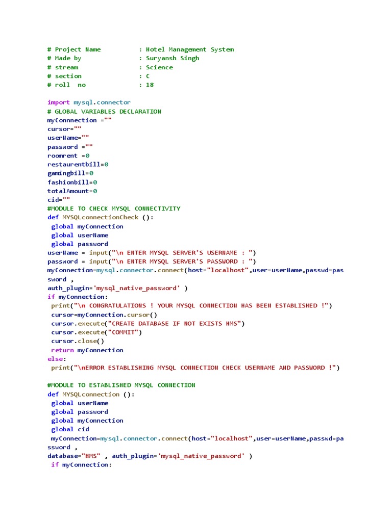 Hotel Management System | Download Free PDF | Trousers | Data Management