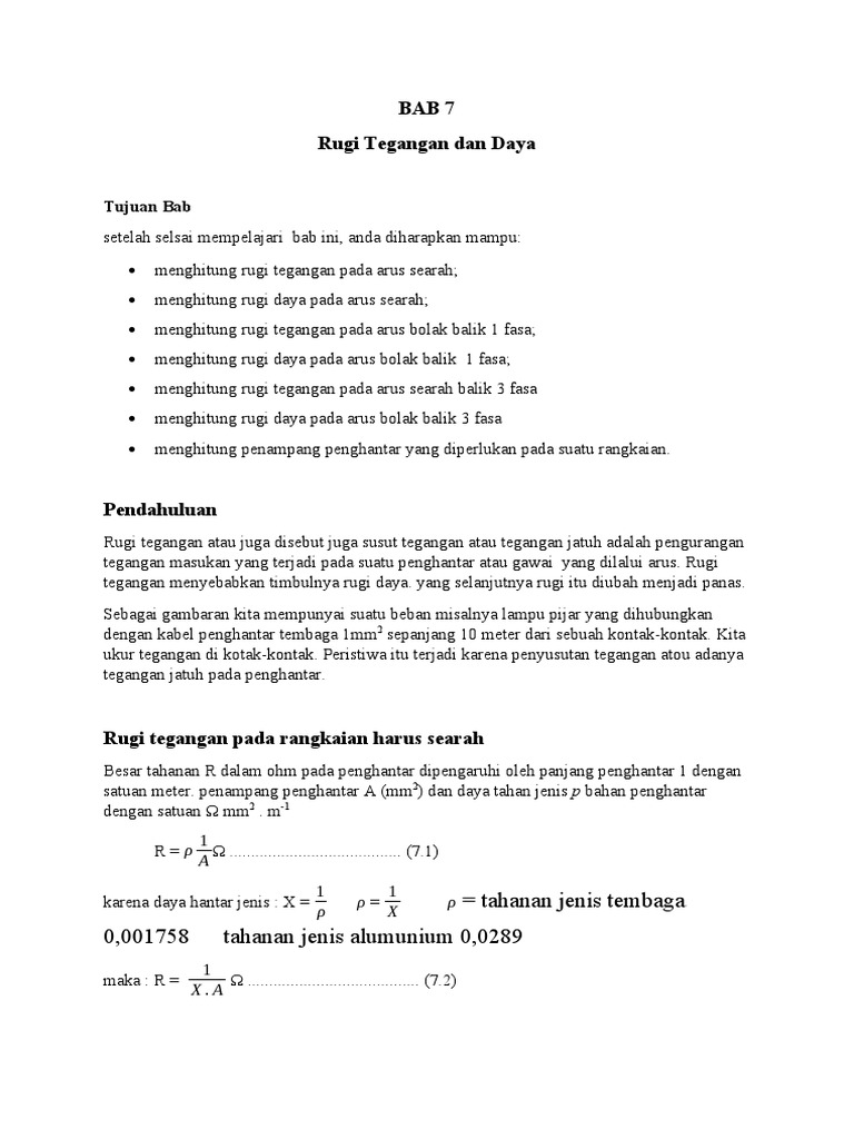 Rugi Tegangan Dan Daya | PDF