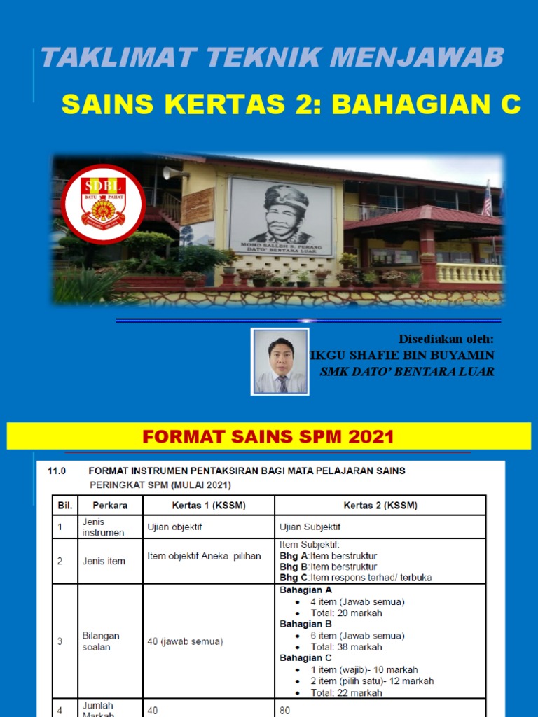 Taklimat Sains SPM 2021 - Bahagian C | PDF