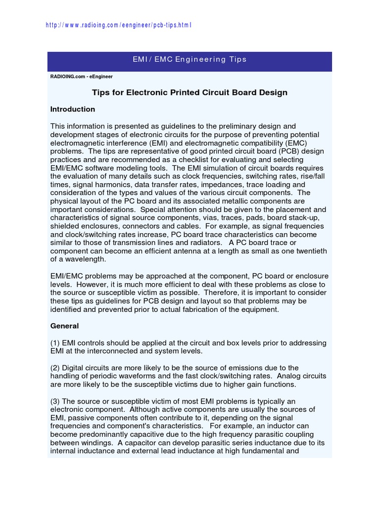 EMI-EMC Engineering Tips | PDF | Electromagnetic Interference | Electromagnetic Compatibility