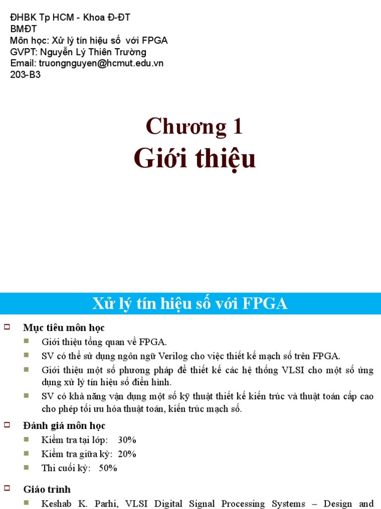 DSP-FPGA - Ch01 - Gioi Thieu - P1 | PDF
