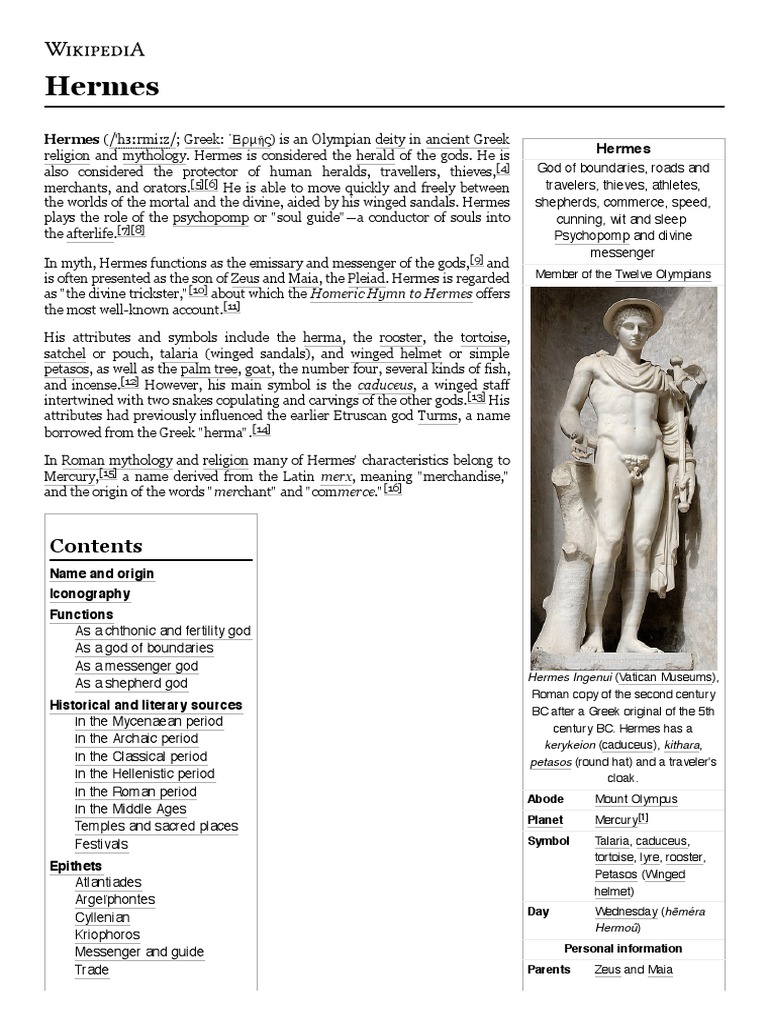 Hermes | PDF | Hermes Trismegistus | Ancient Greek Religion
