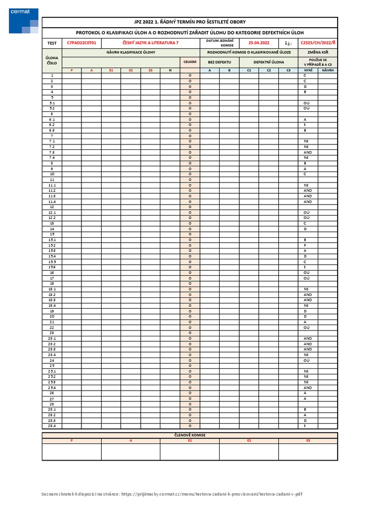 C7a 2022 Validacni Protokoly | PDF