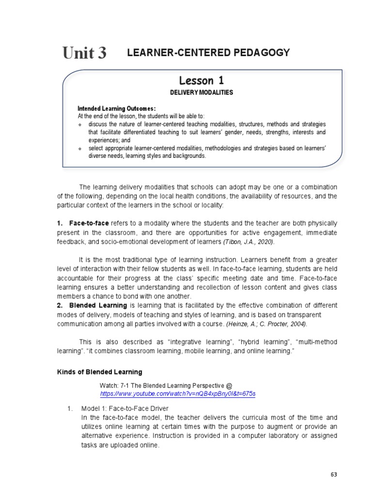 UNIT 3 - Lesson 1 | PDF | Distance Education | Educational Technology