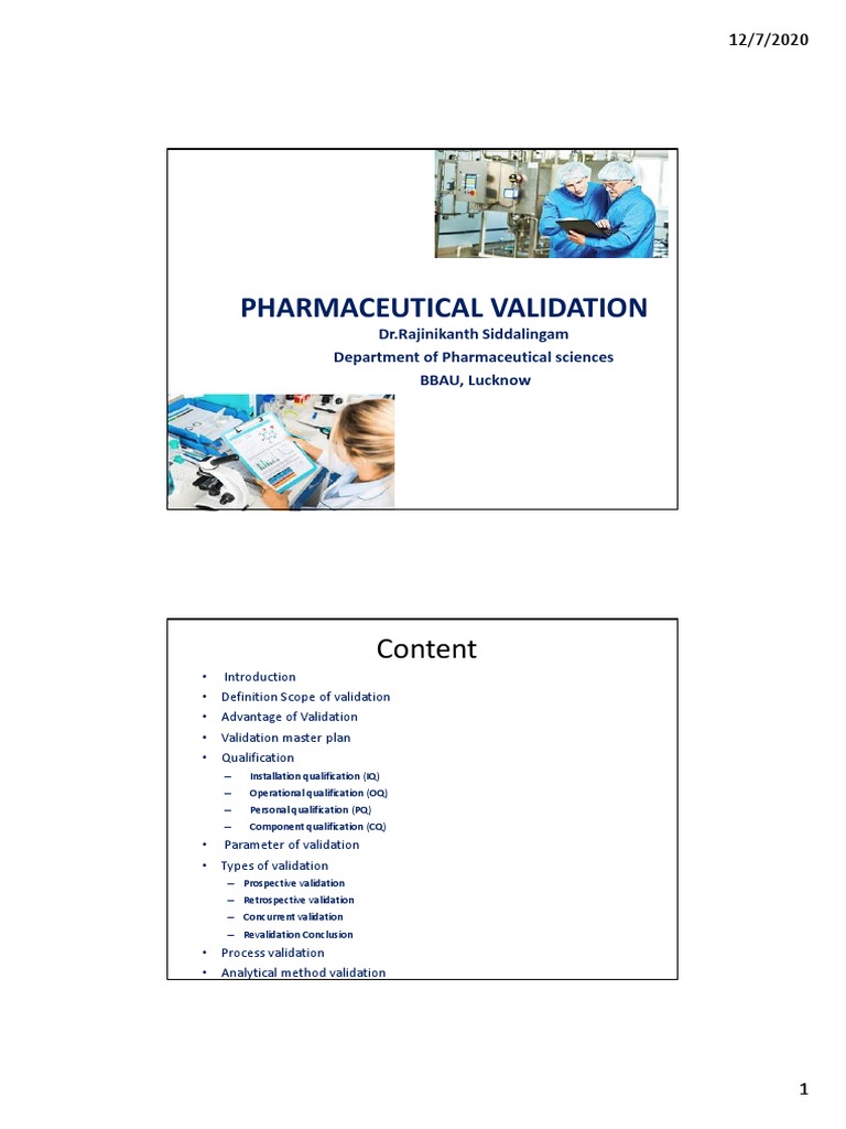 Pharmaceutical Validation Guide | PDF | Verification And Validation | Calibration