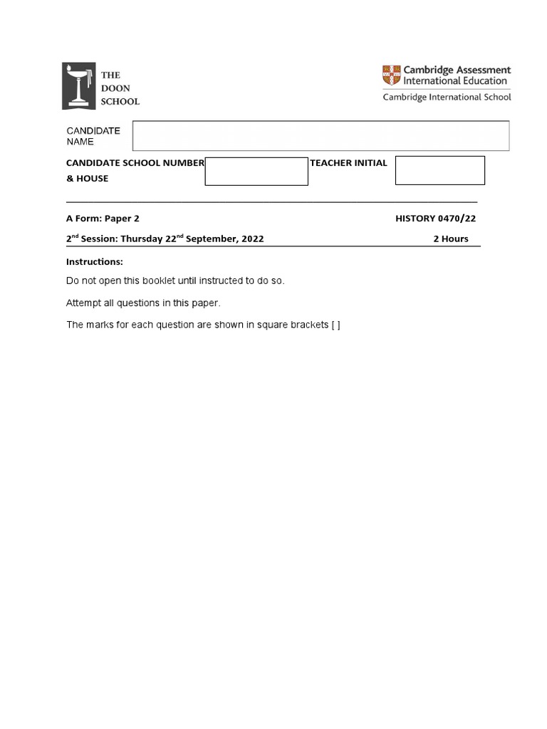 A FORM IGCSE PAPER 2 September 2022 MS | PDF