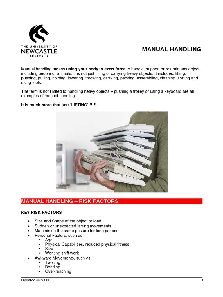manual-handling-information | PDF | Hand | Limbs (Anatomy)