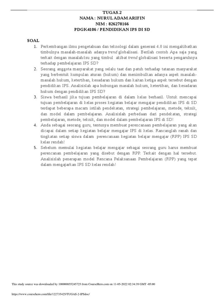 Tugas 2 Ips | PDF | Karier & Perkembangan