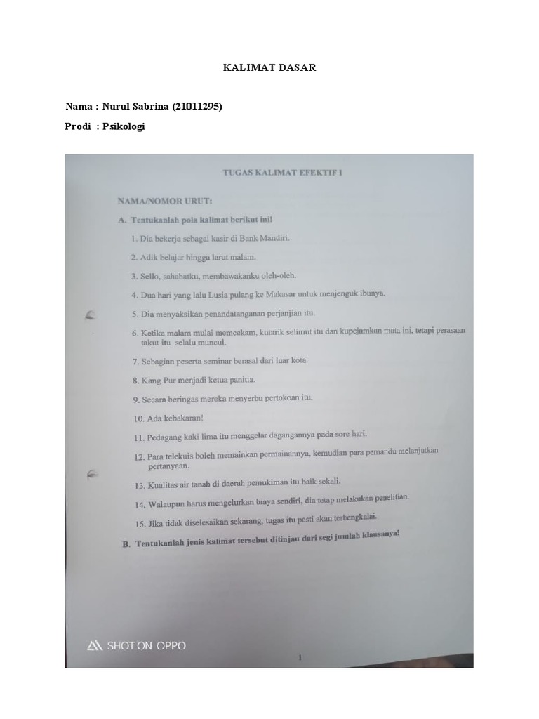 Kalimat Dasar | PDF