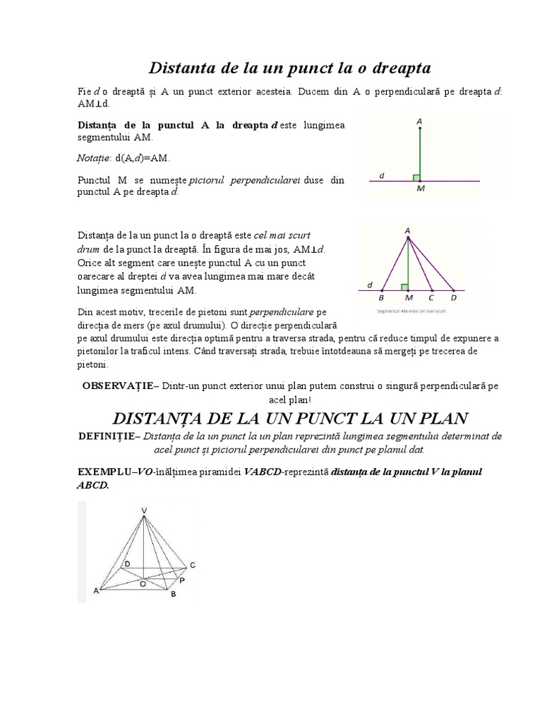 Distanta de La Un Punct La o Dreapta | PDF