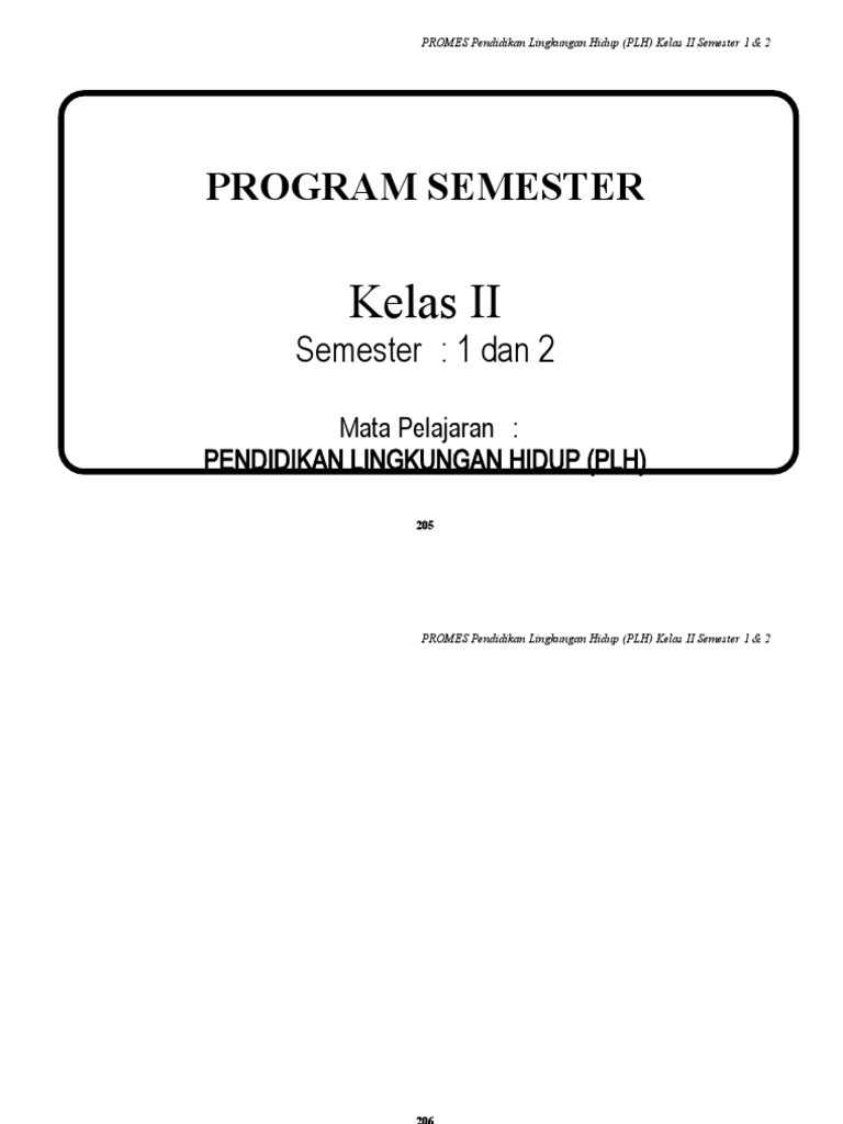PROMES PLH Kelas 2 SD | PDF