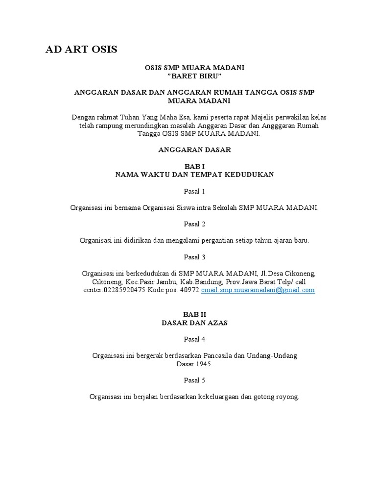 Ad Art Osis SMP Muara Madani | PDF