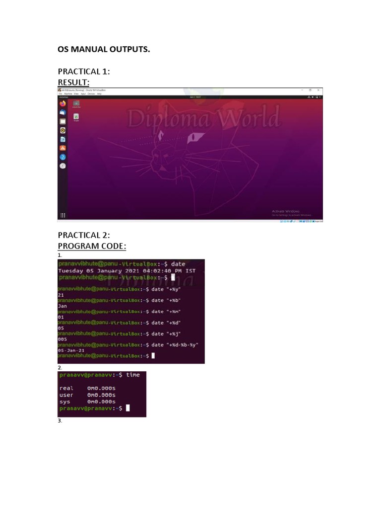 Os Manual Outputs | PDF