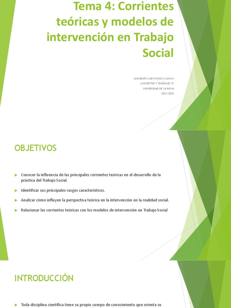 Presentacion Tema 4 Conceptos | PDF | Trabajo Social | Experiencia