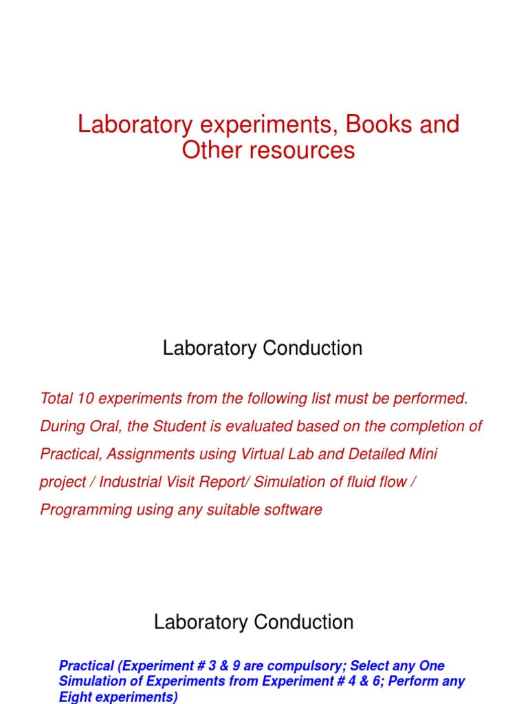 Fluid Mechanics Laboratory Experiments | PDF