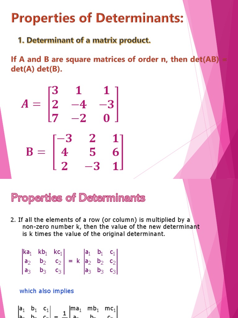 Properties of Determinants Explained | PDF