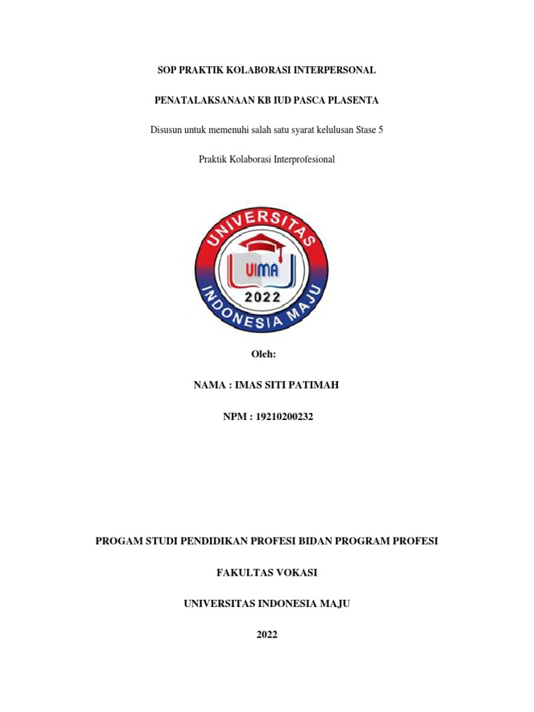 SOP KB IUD Pasca Plasenta | PDF